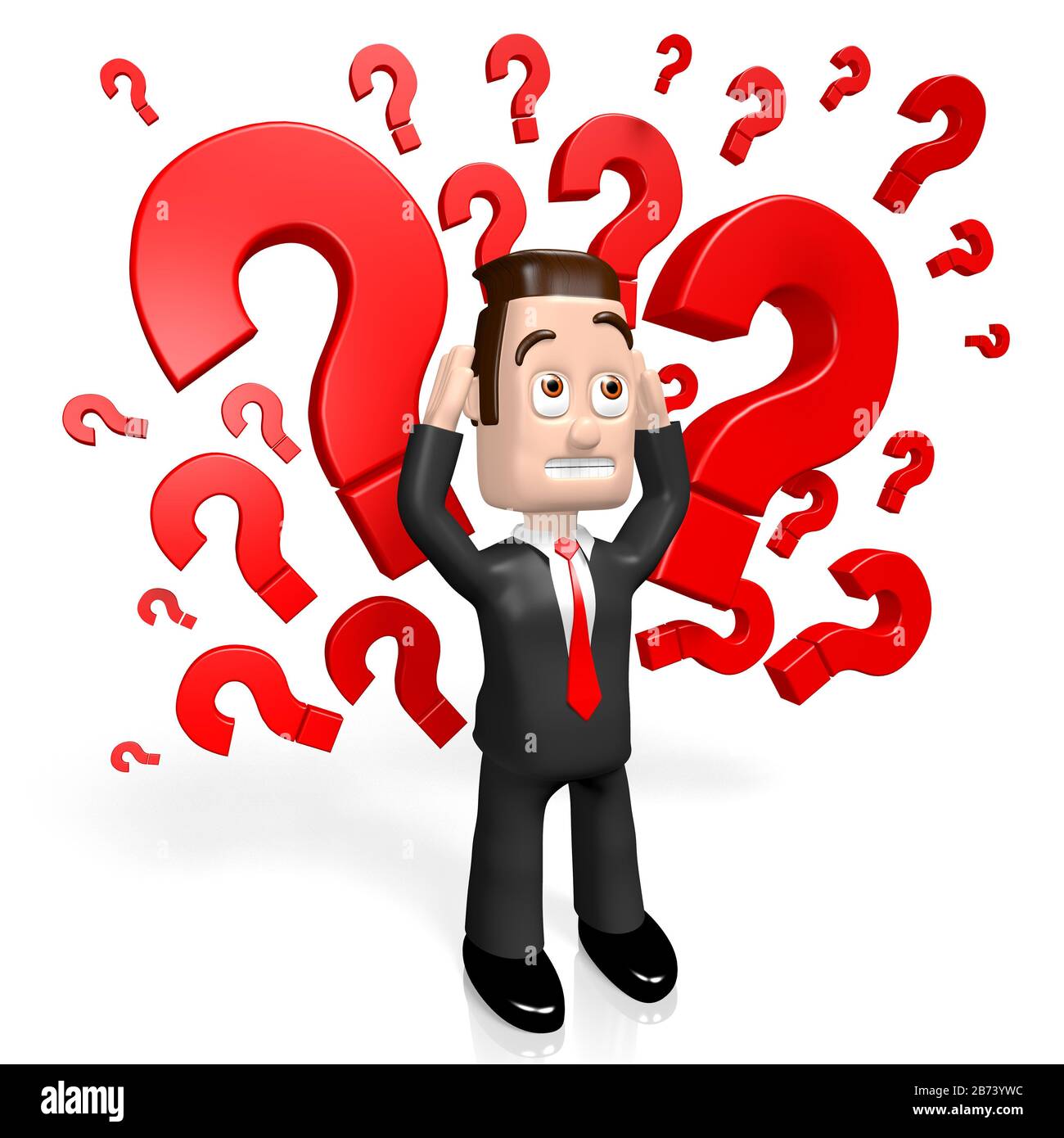 Confused man question marks hi-res stock photography and images - Alamy