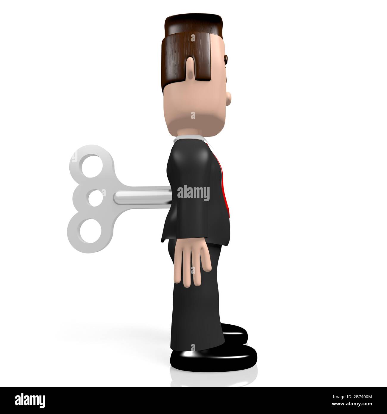 3D businessman, wind-up toy concept Stock Photo - Alamy