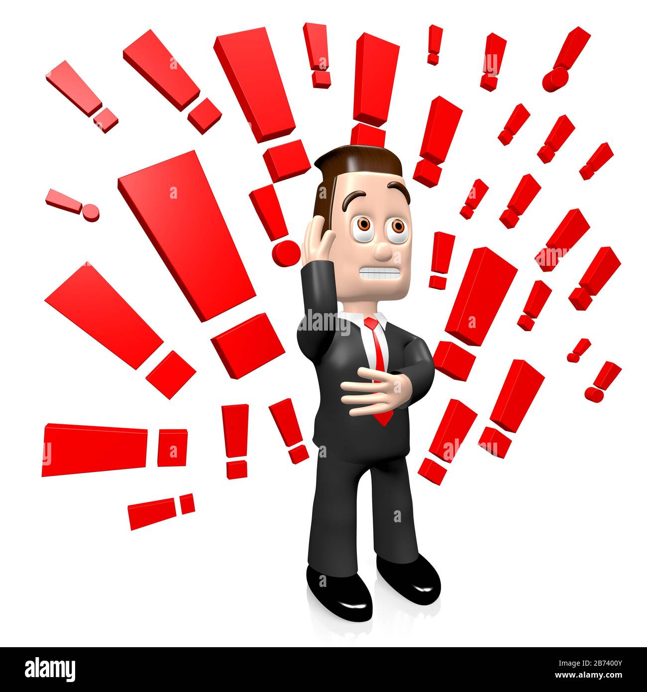 Cartoon exclamation mark character isolated hi-res stock photography ...