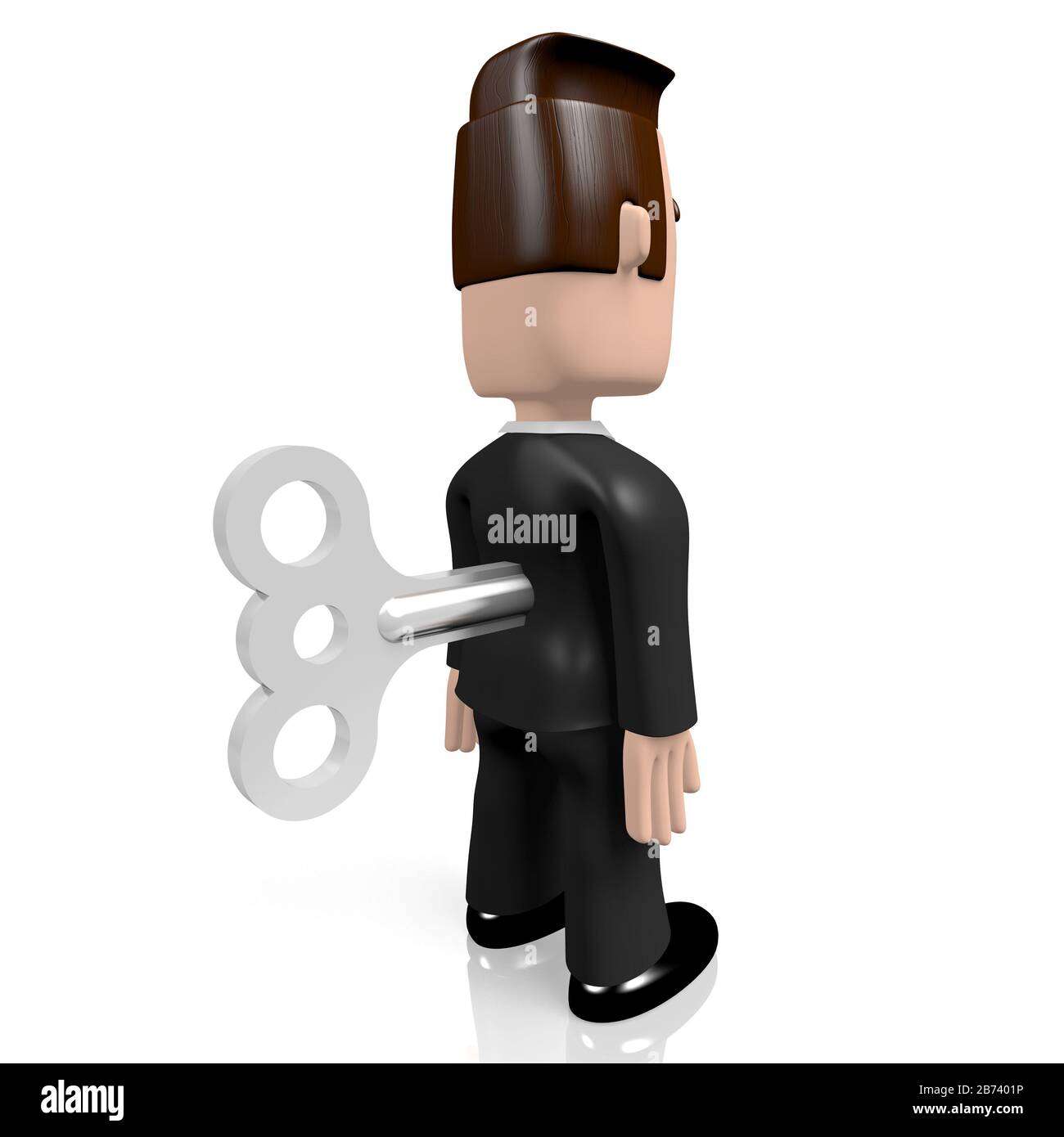 3D businessman, wind-up toy concept Stock Photo - Alamy