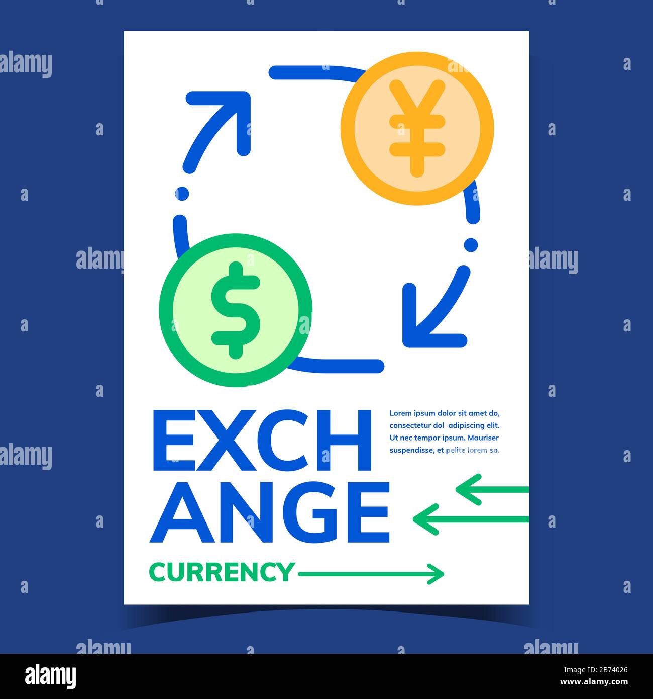 Exchange Currency Creative Advertise Poster Vector Stock Vector Image ...