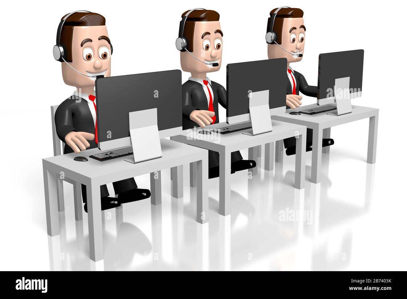 Working On Computers Cartoon High Resolution Stock Photography and ...