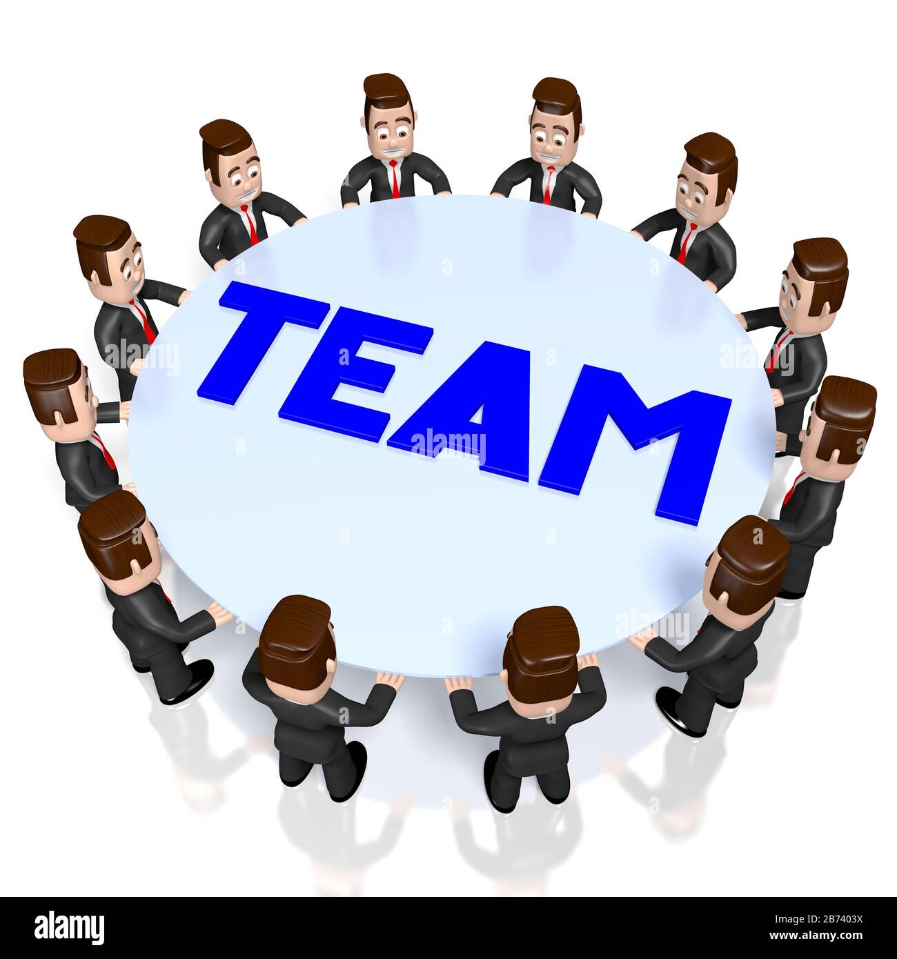 Cartoon businessman in team meeting hi-res stock photography and images ...