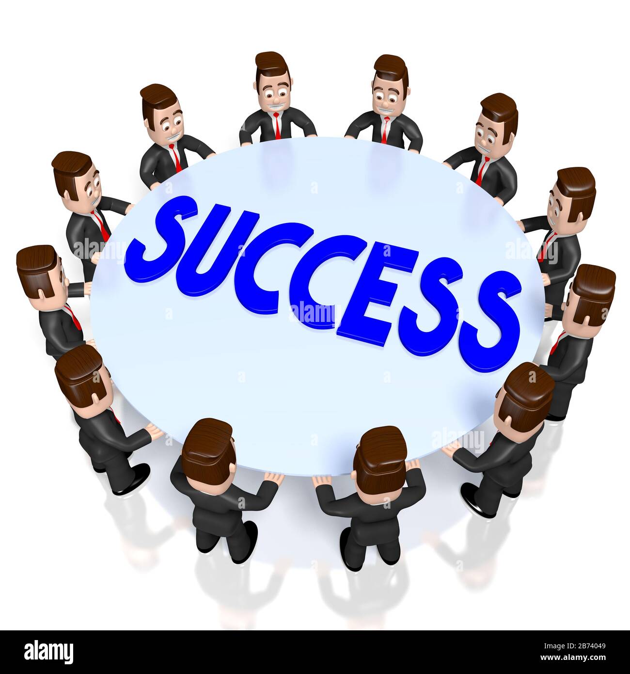 3D businessmen in circle - success concept Stock Photo - Alamy