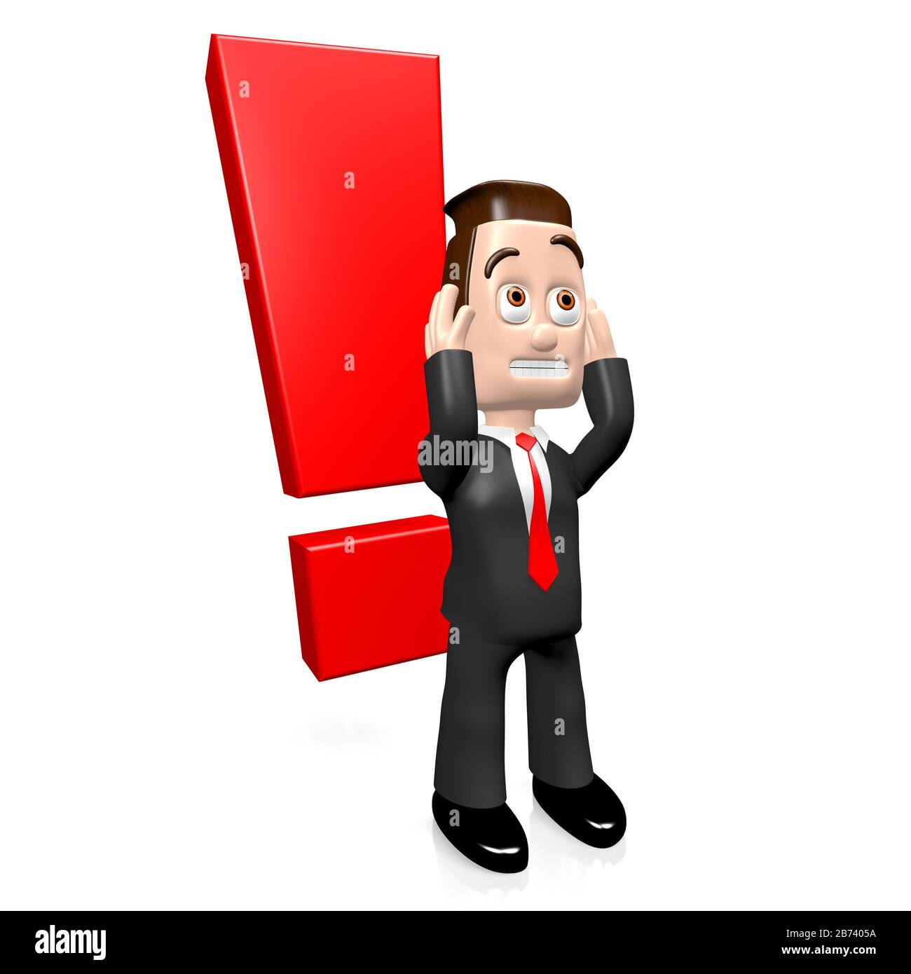 Cartoon exclamation mark character isolated hi-res stock photography ...