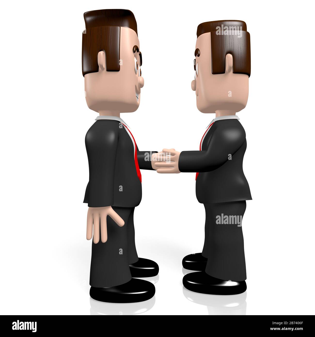 3D businessmen - handshake/ deal concept Stock Photo - Alamy