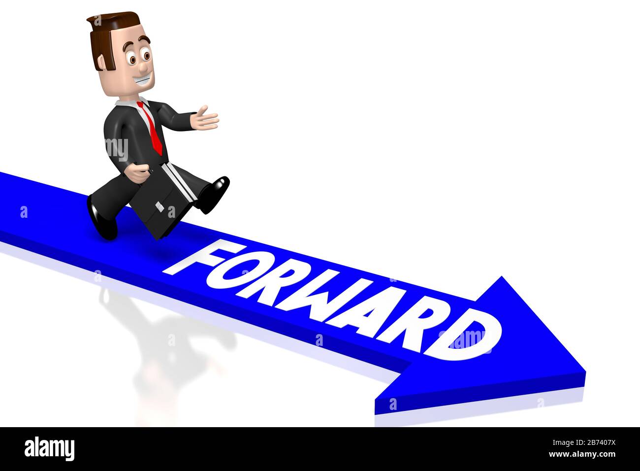 3D businessman - forward concept Stock Photo - Alamy