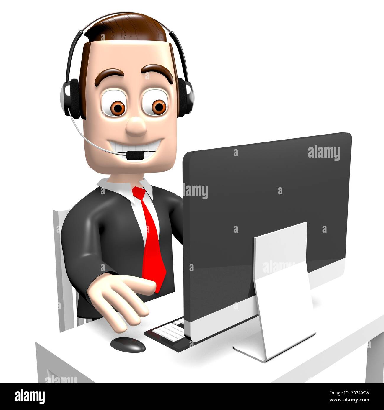 3D businessman - call center concept Stock Photo - Alamy