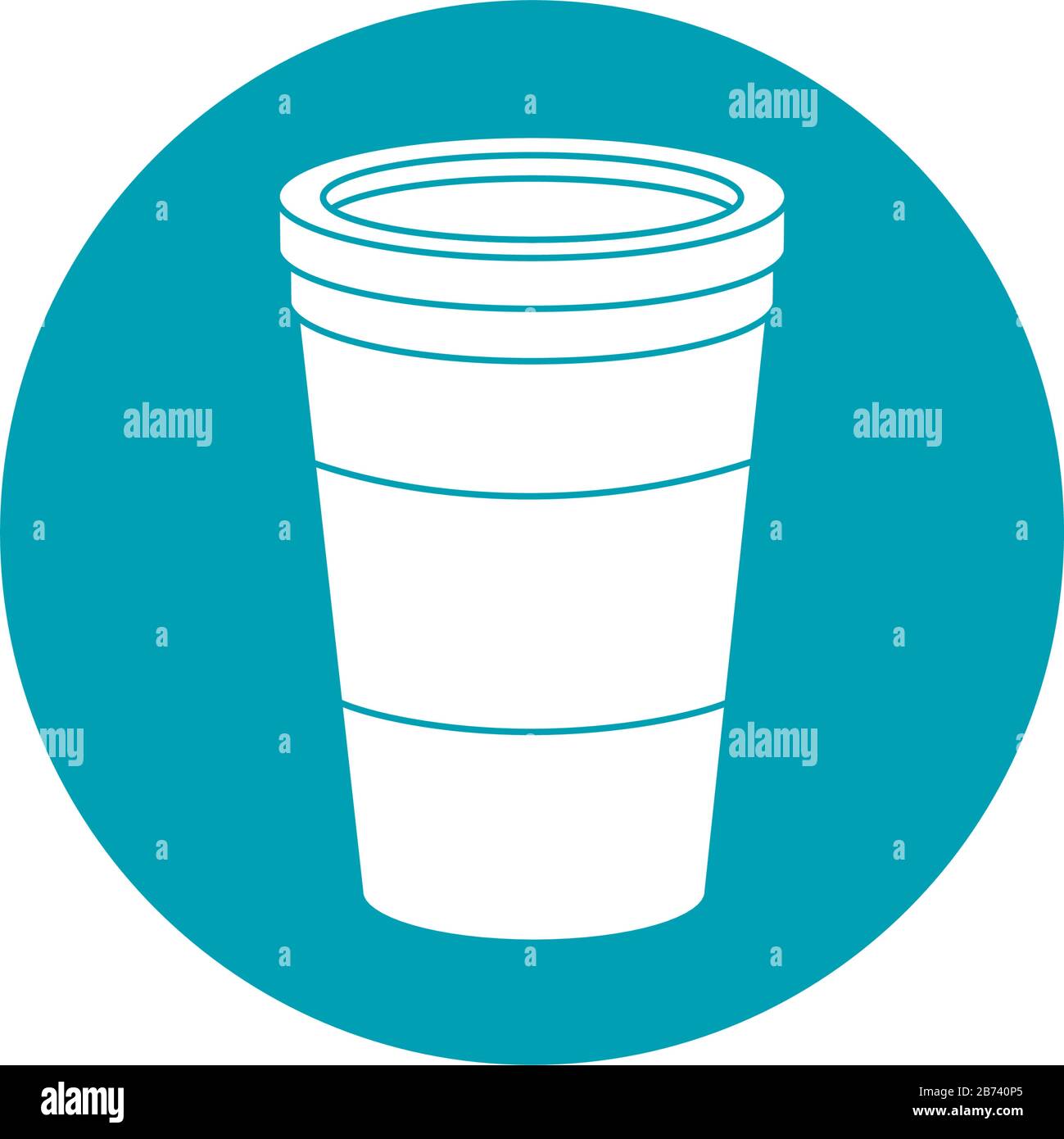 drinks disposable paper cup for takeaway vector illustration blue block ...