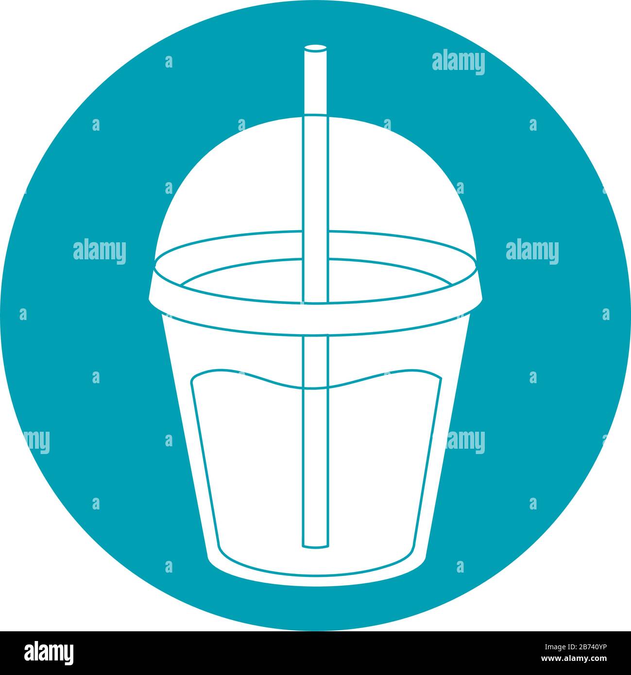 drinks plastic disposable cup milkshake with straw vector illustration ...
