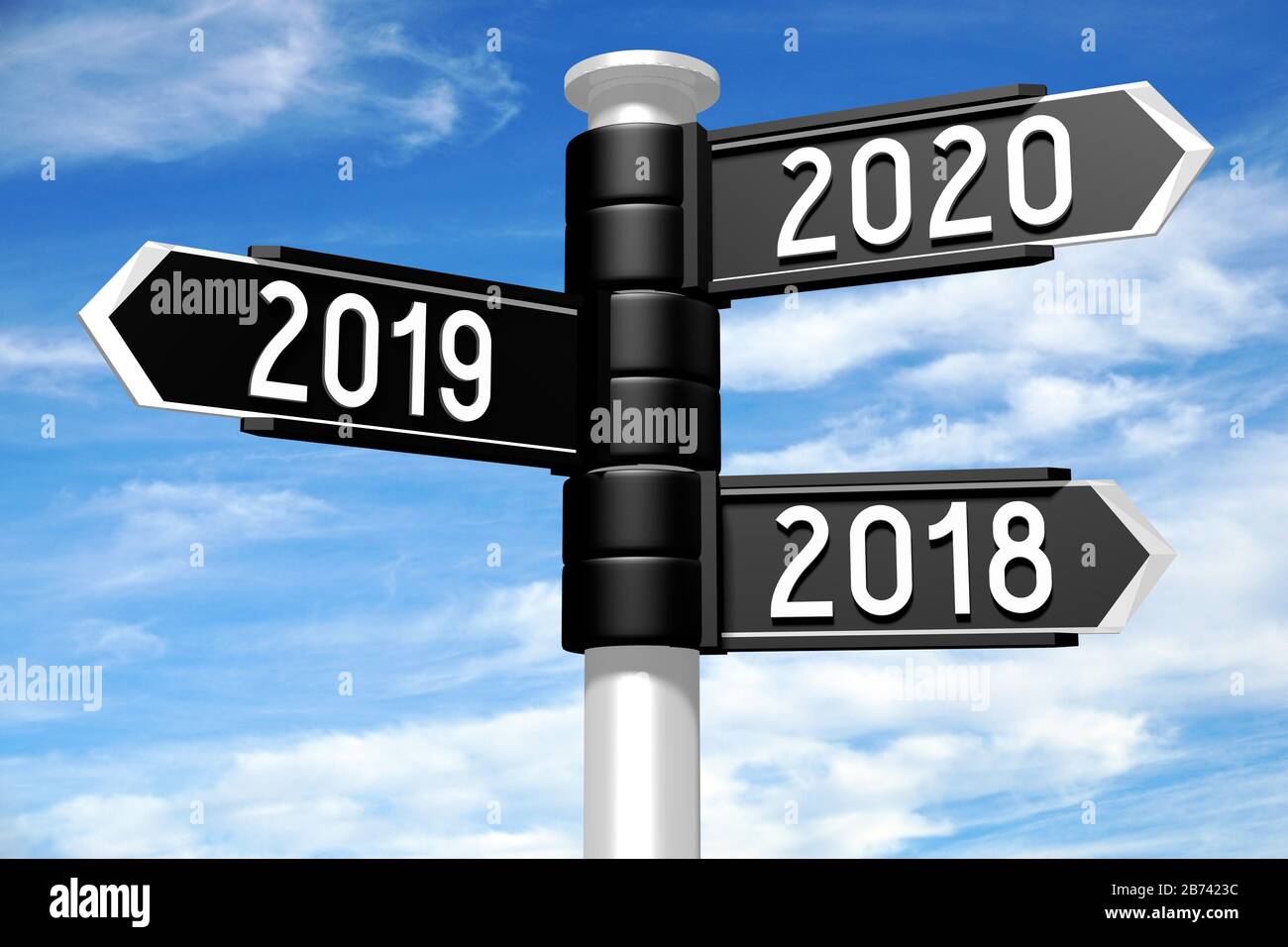 2018/ 2019/ 2020 signpost concept - 3D rendering Stock Photo - Alamy