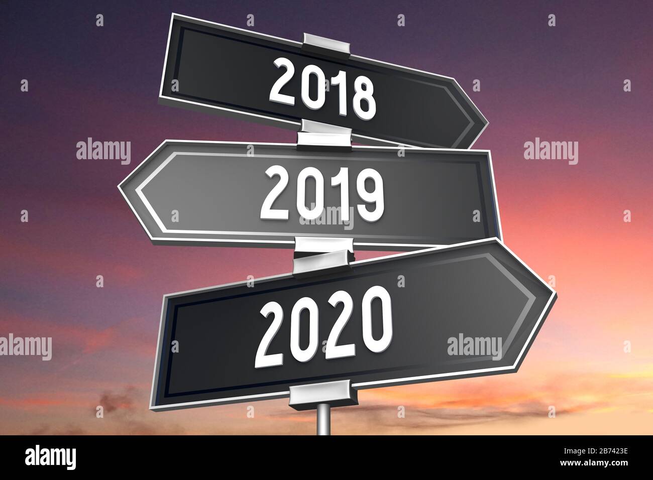 2018/ 2019/ 2020 signpost concept - 3D rendering Stock Photo - Alamy