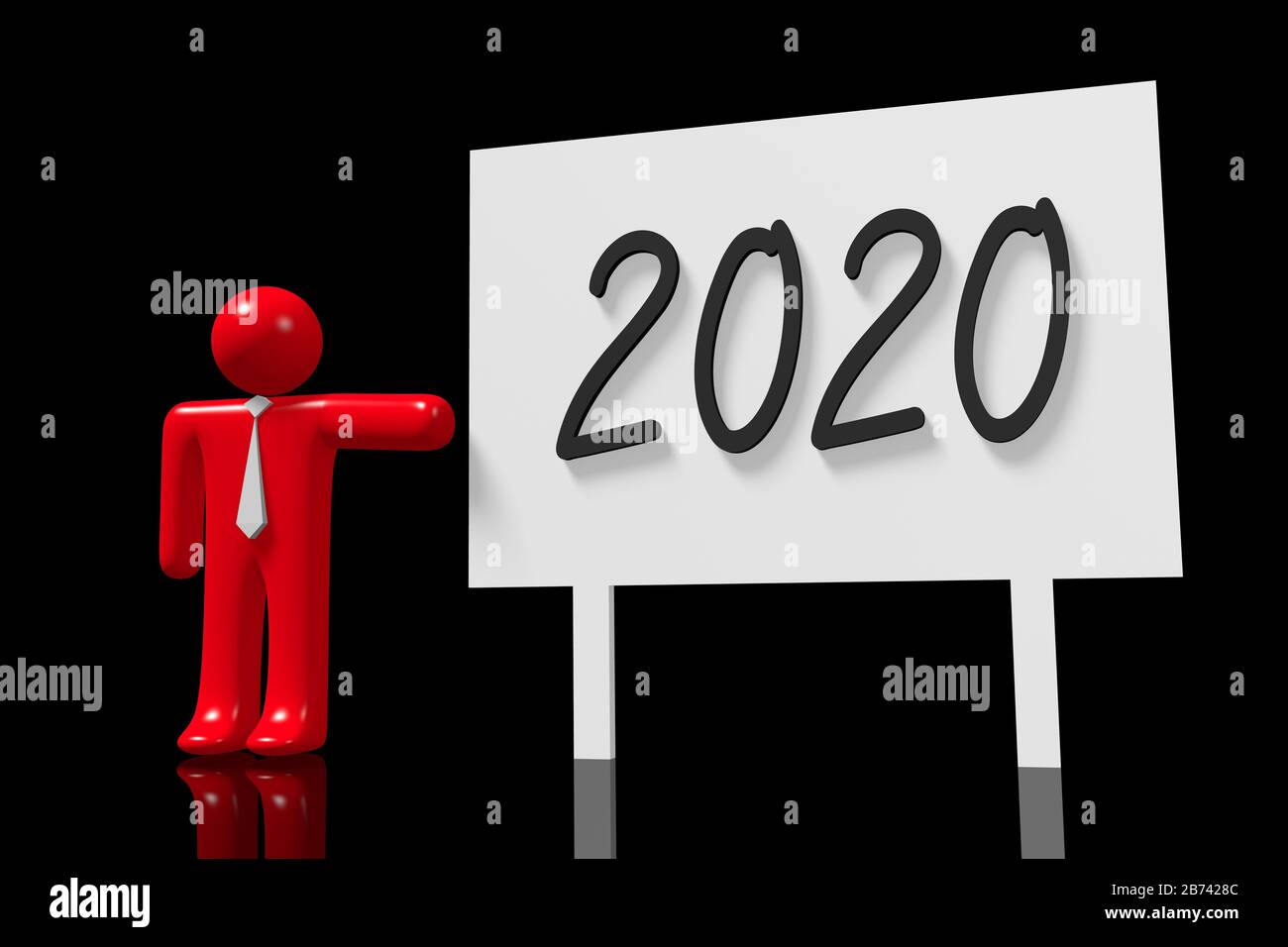 2020 concept - 3D rendering Stock Photo - Alamy