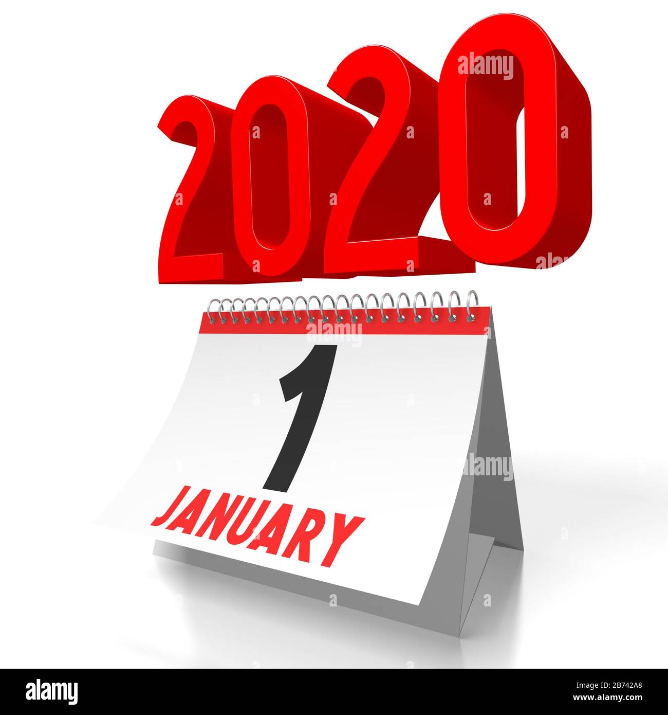 2020 concept - calendar - 3D rendering Stock Photo - Alamy
