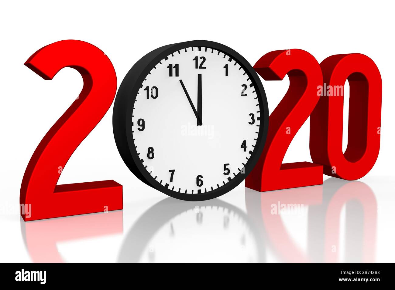 3d render red clock hi-res stock photography and images - Alamy