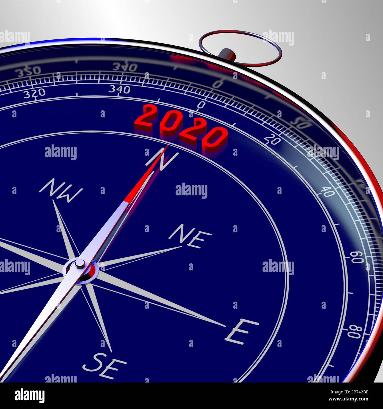 2020 concept - compass - 3D rendering Stock Photo - Alamy