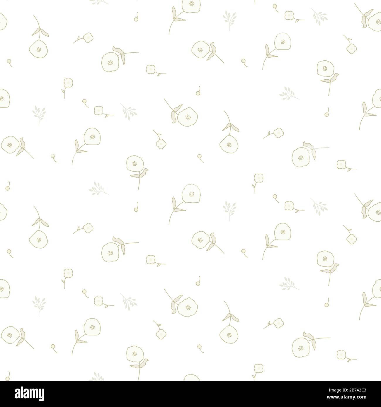 Floral seamless pattern with tiny flowers. Vector white background ...