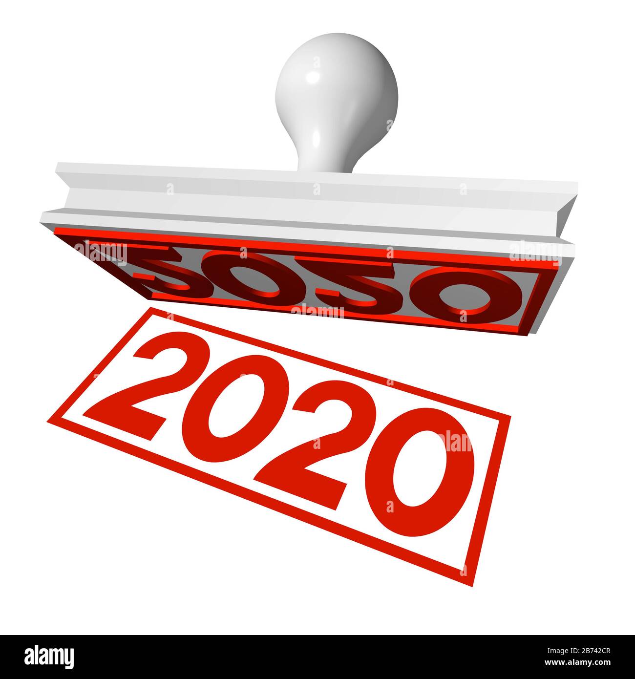 2020 concept - rubber stamp - 3D rendering Stock Photo - Alamy