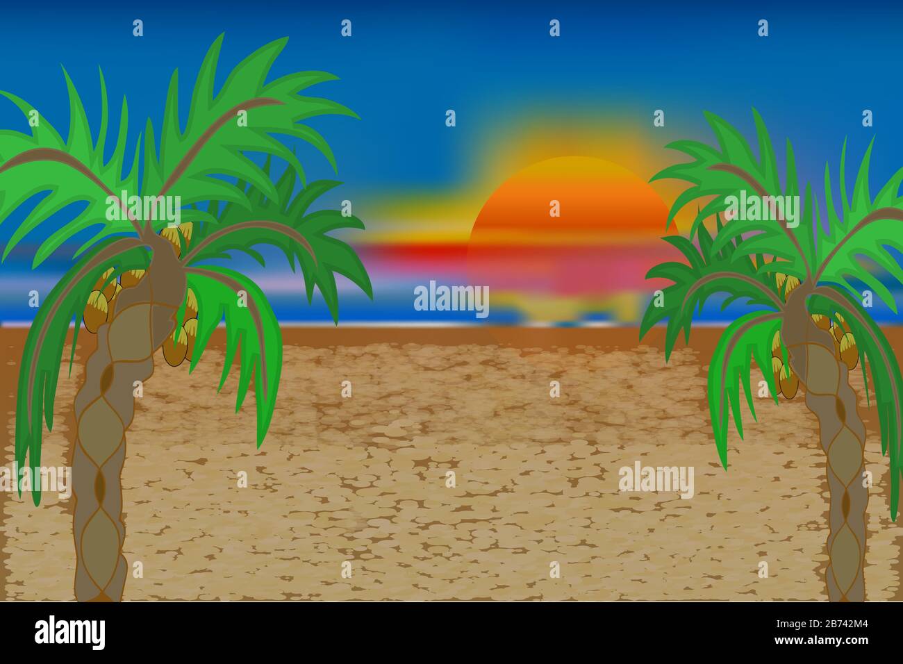 Miami at night palm trees Stock Vector Images - Alamy