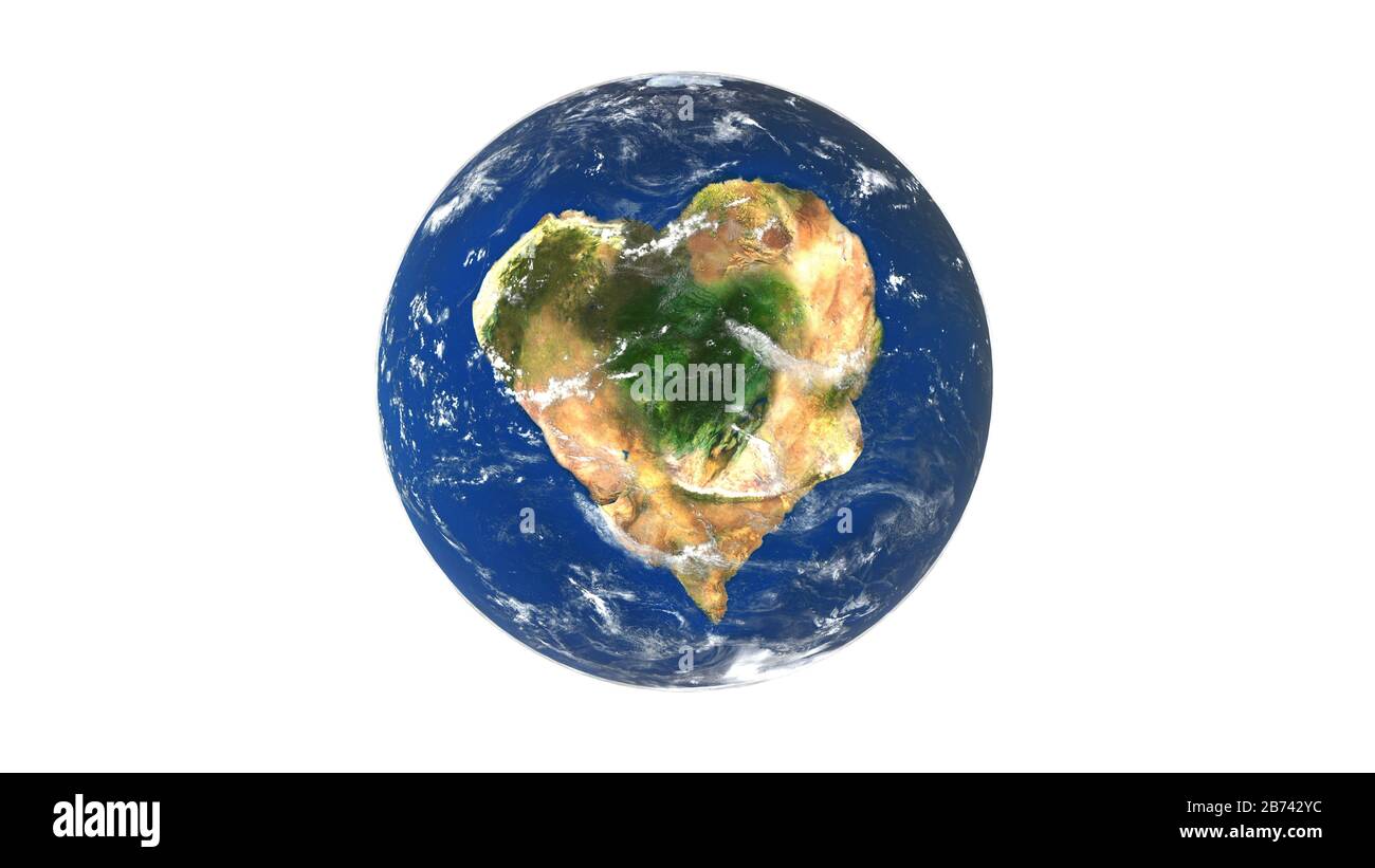 earth with hearth shapped surface Stock Photo - Alamy