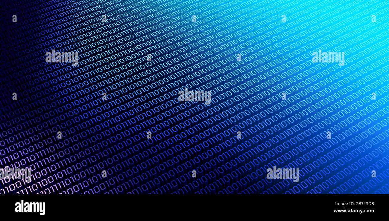 Blue binary code concept - 3D illustration Stock Photo - Alamy