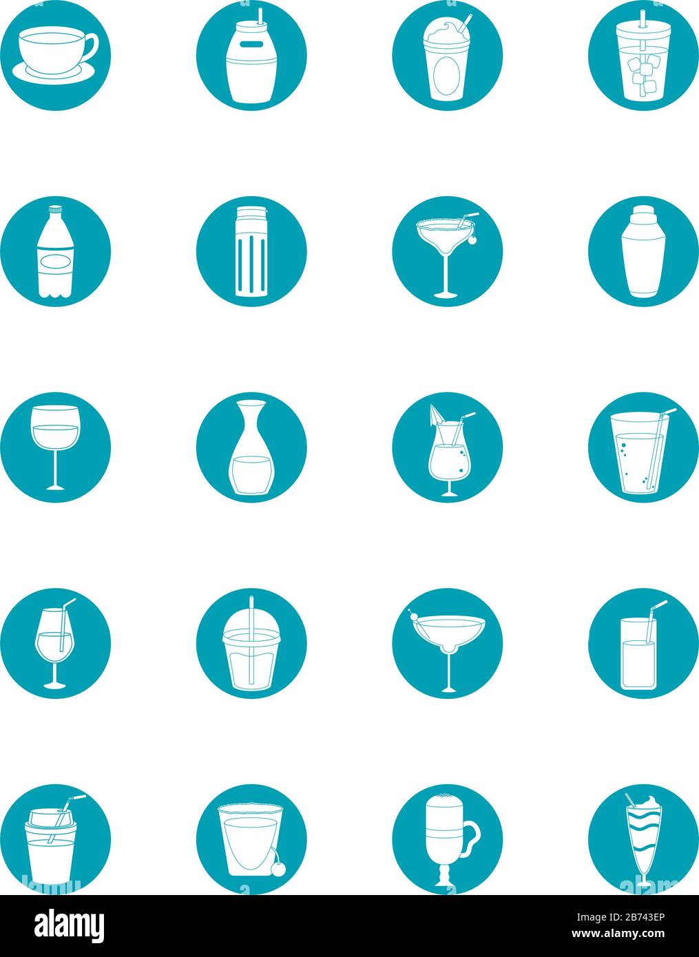 drinks beverage glass cups bottle alcoholic liquor icons set vector ...