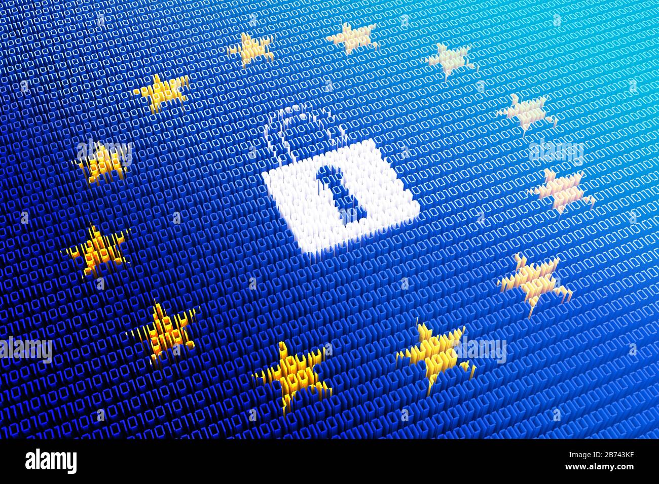 GDPR - General Data Protection Regulation concept - 3D illustration ...