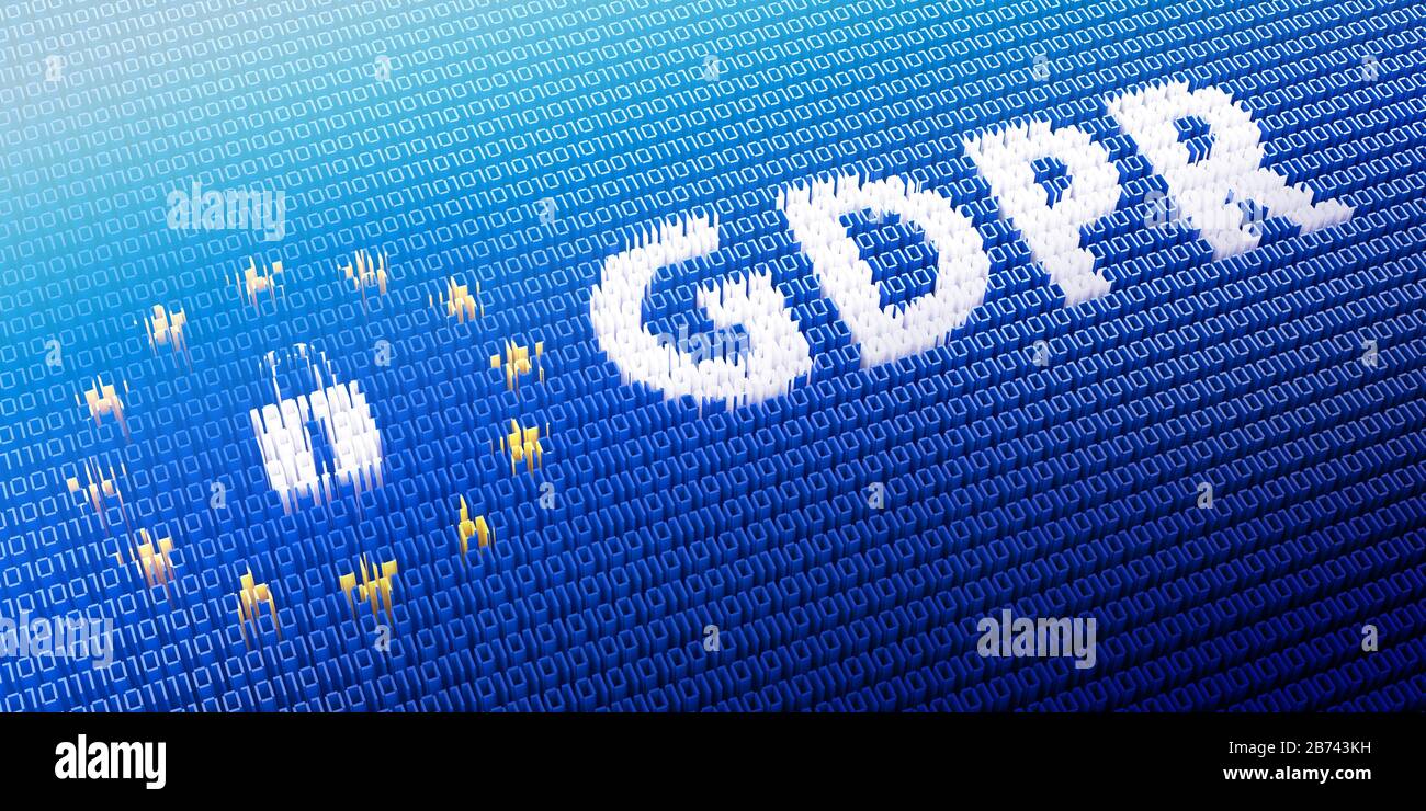 GDPR - General Data Protection Regulation concept - 3D illustration ...