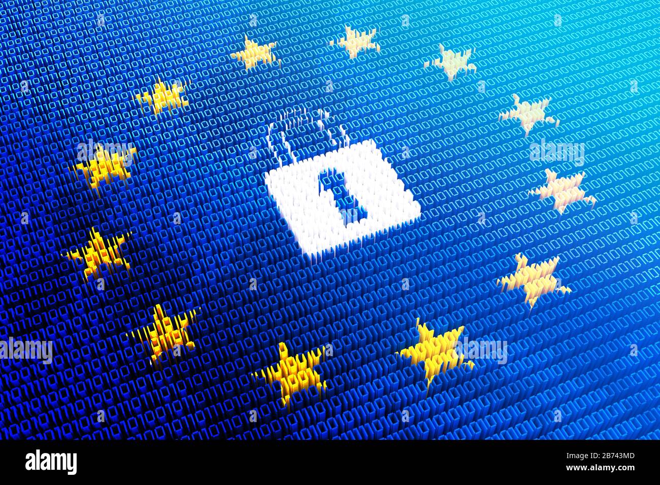 GDPR - General Data Protection Regulation concept - 3D illustration ...