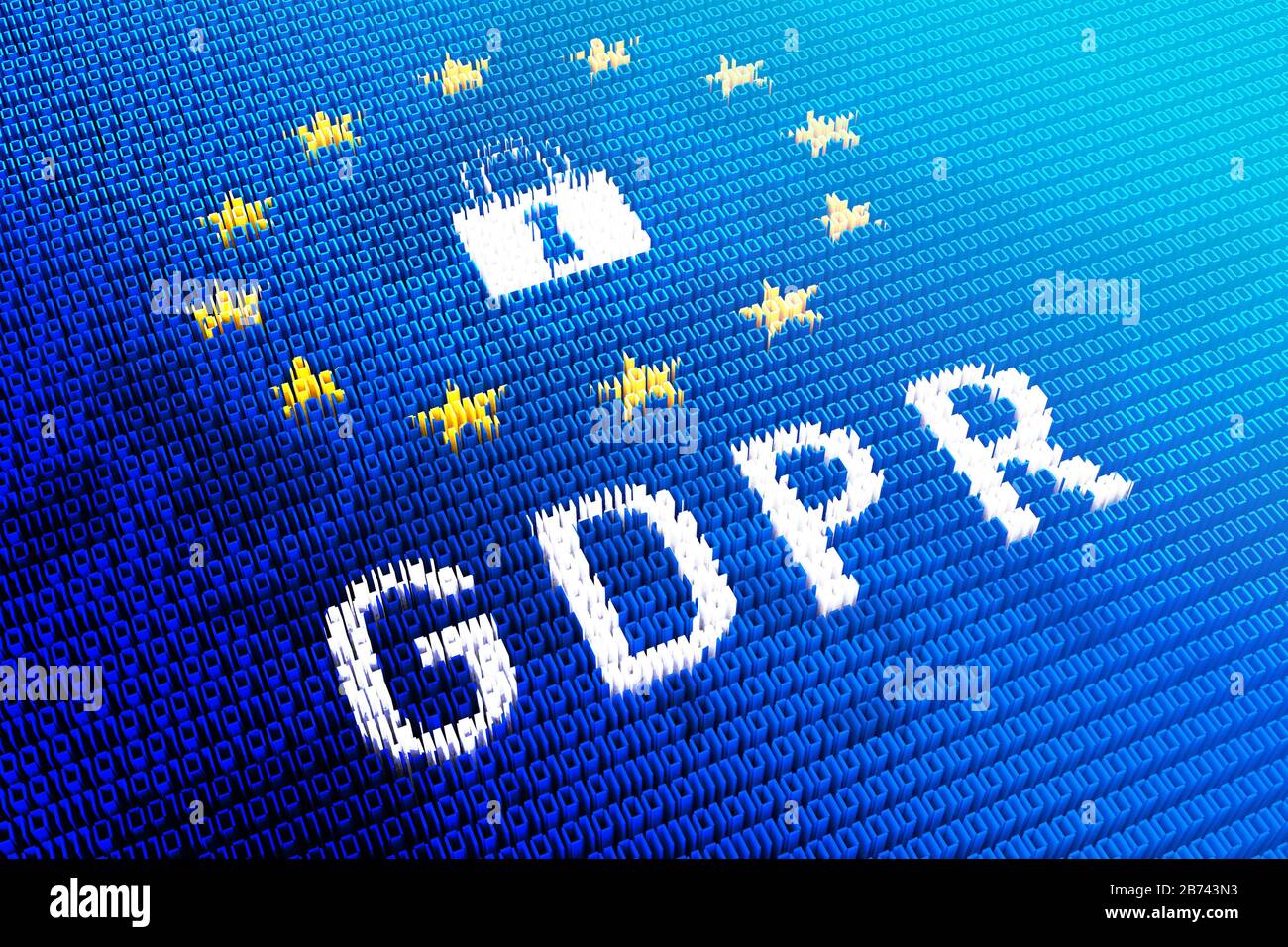 GDPR - General Data Protection Regulation concept - 3D illustration ...