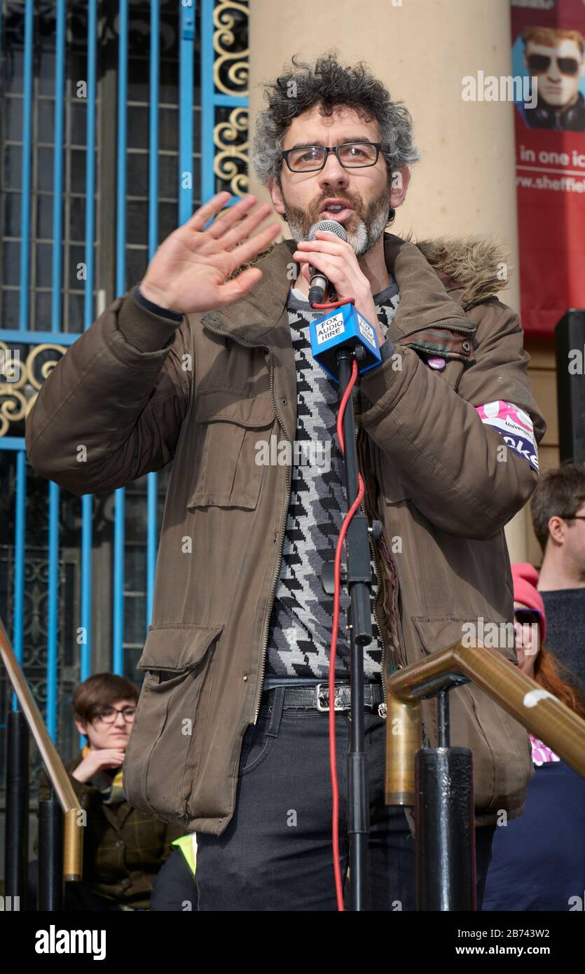 Sam Marsh, Branch President of Sheffield UCU, addressing University ...