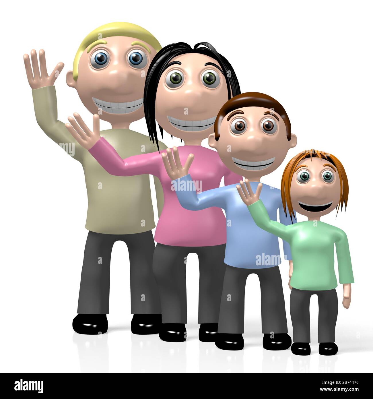 3D happy family weaving hands - parenting concept Stock Photo - Alamy