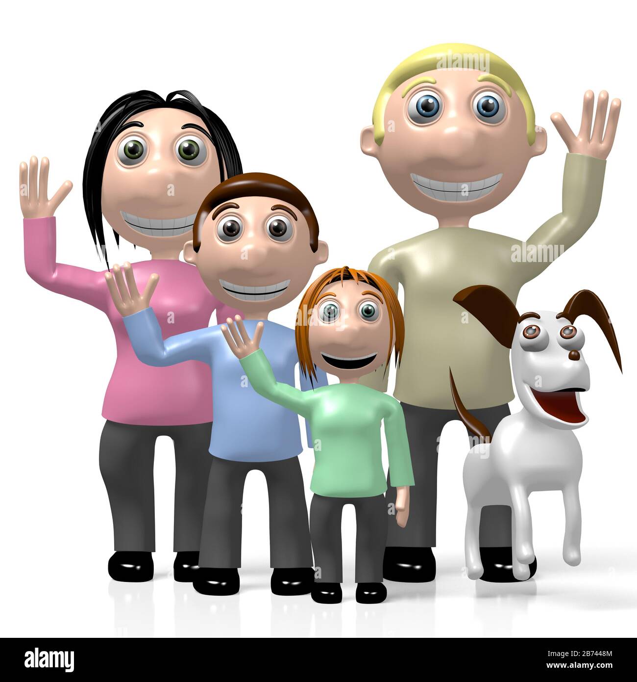 Happy mother daughter dog Cut Out Stock Images & Pictures - Alamy