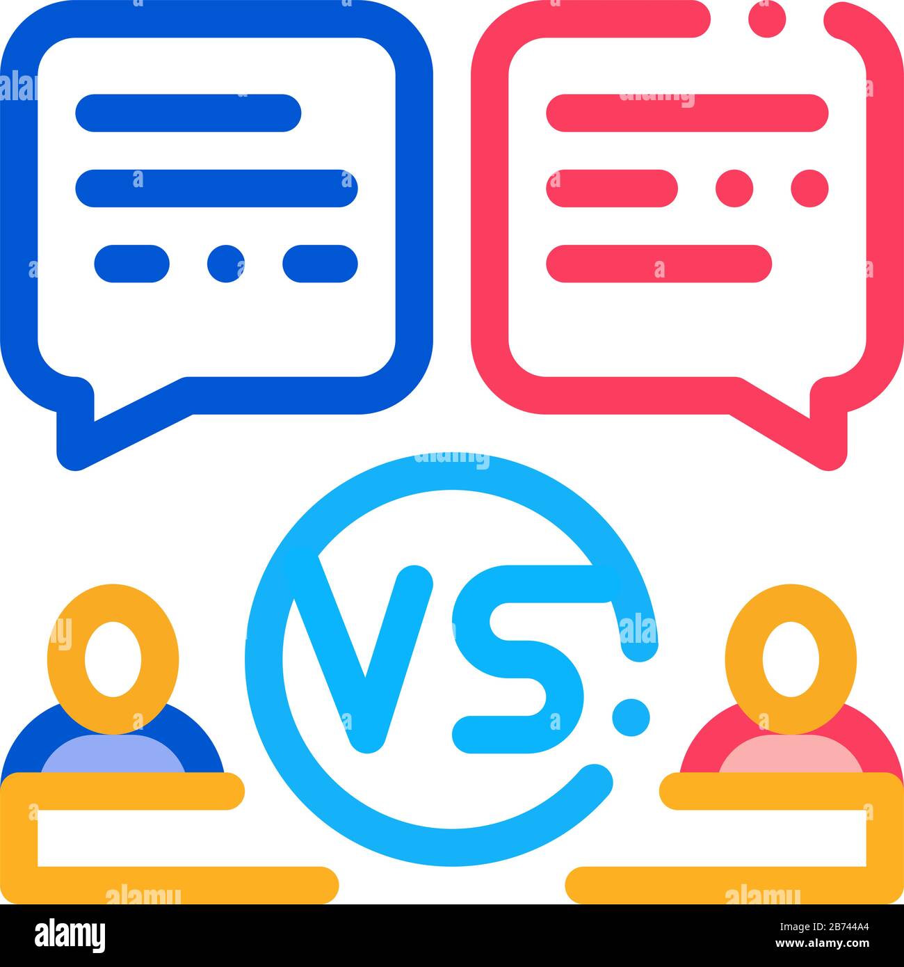 Discussion Battle Icon Vector Outline Illustration Stock Vector Image ...