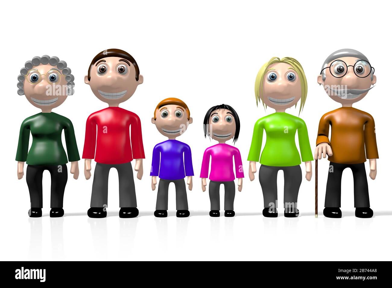 3D multigenerational family Stock Photo - Alamy