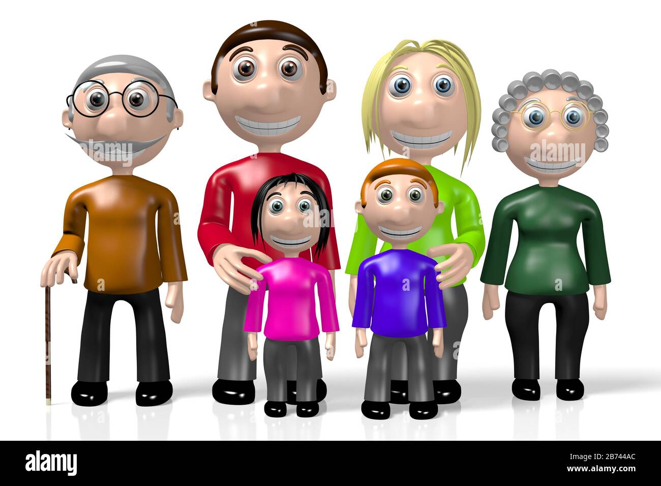 3D multigenerational family Stock Photo - Alamy