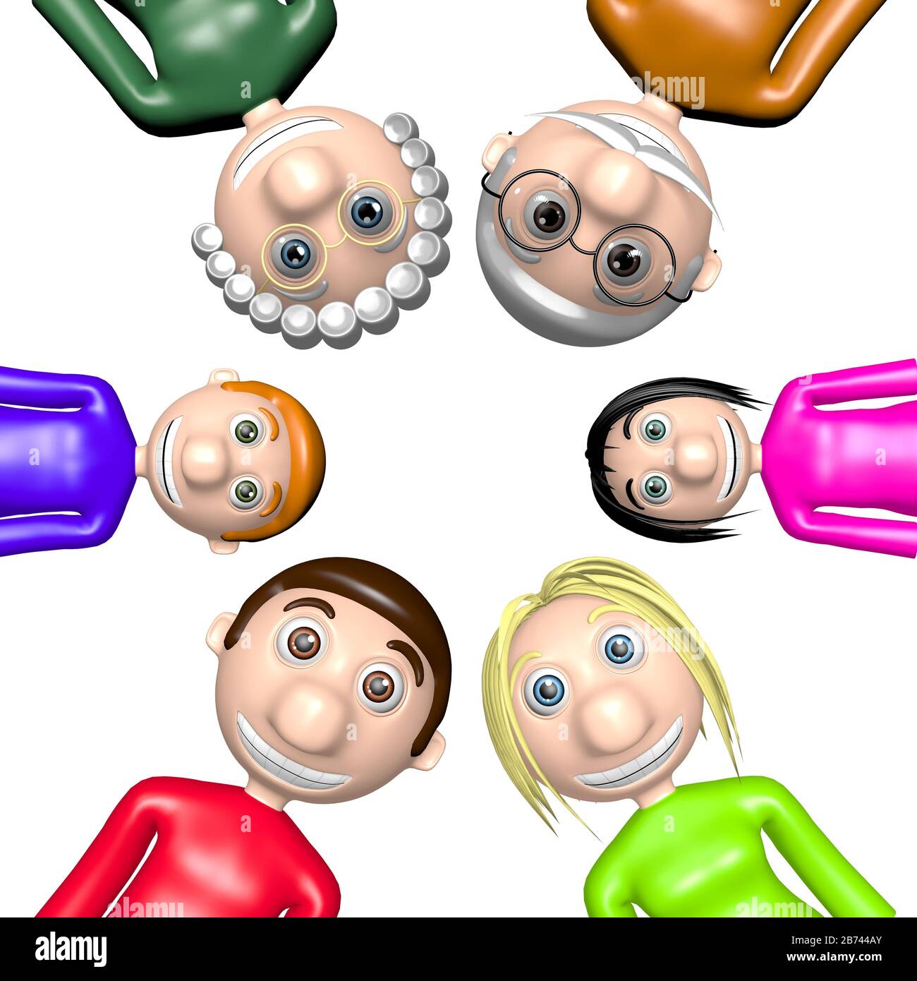 3D family - heads together Stock Photo - Alamy