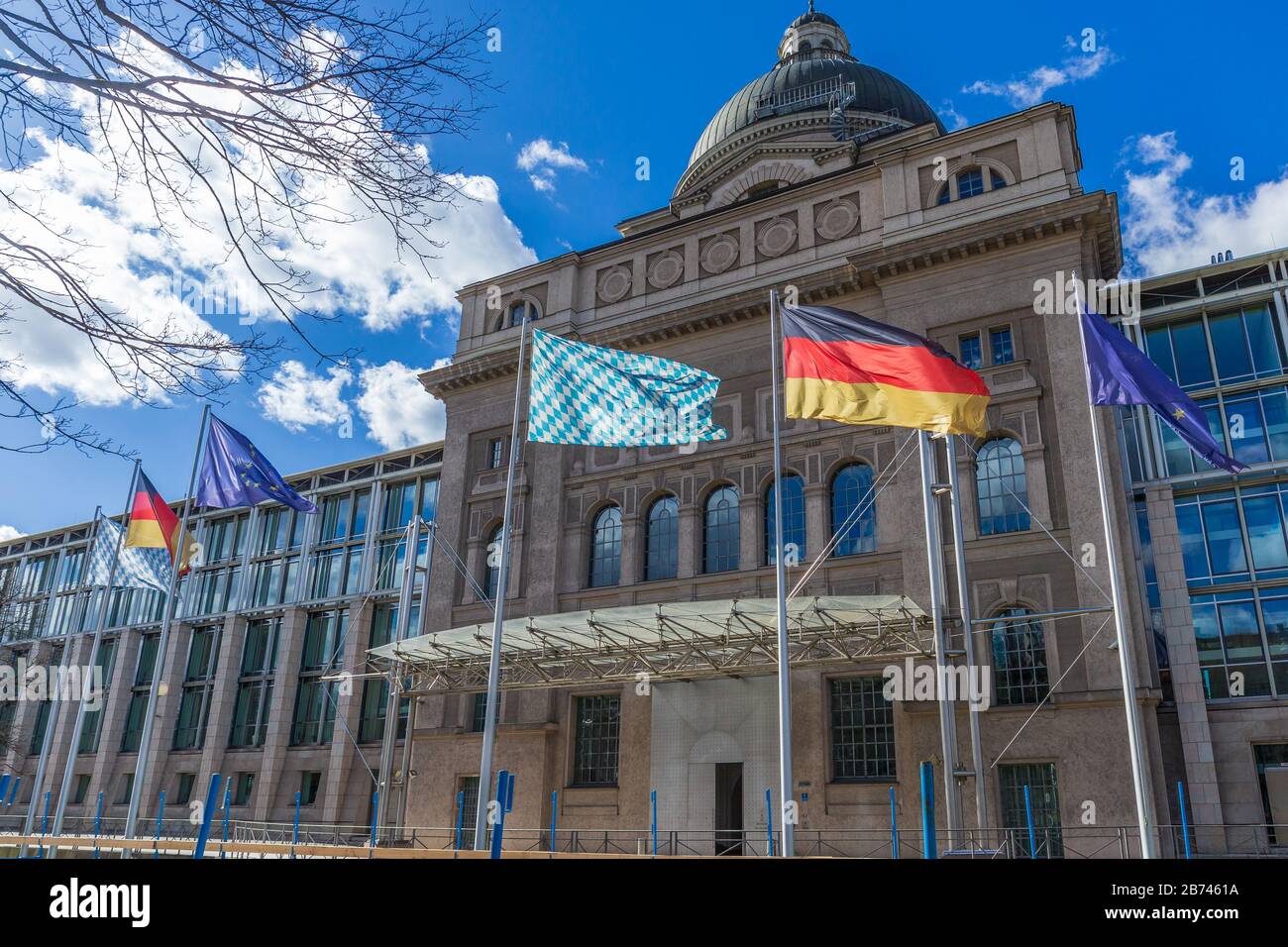 Panorama view of Munich city center showing the City Hall and the ...