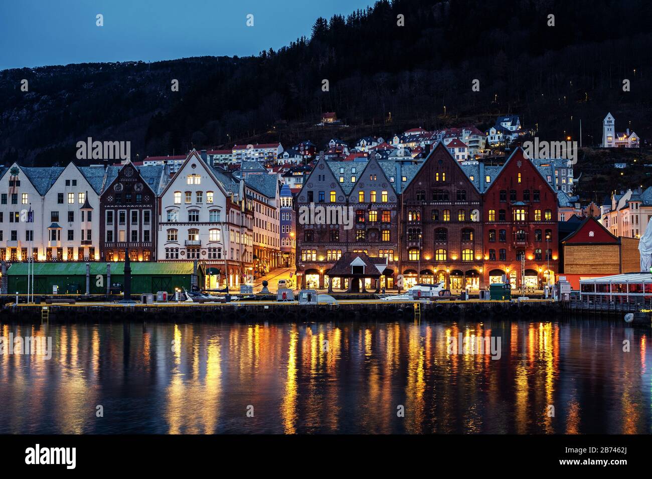Bergen night panorama hi-res stock photography and images - Alamy