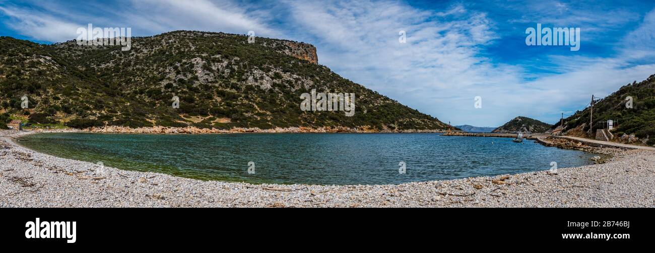The picturesque natural port of Gerakas in Alonnisos island and the ...