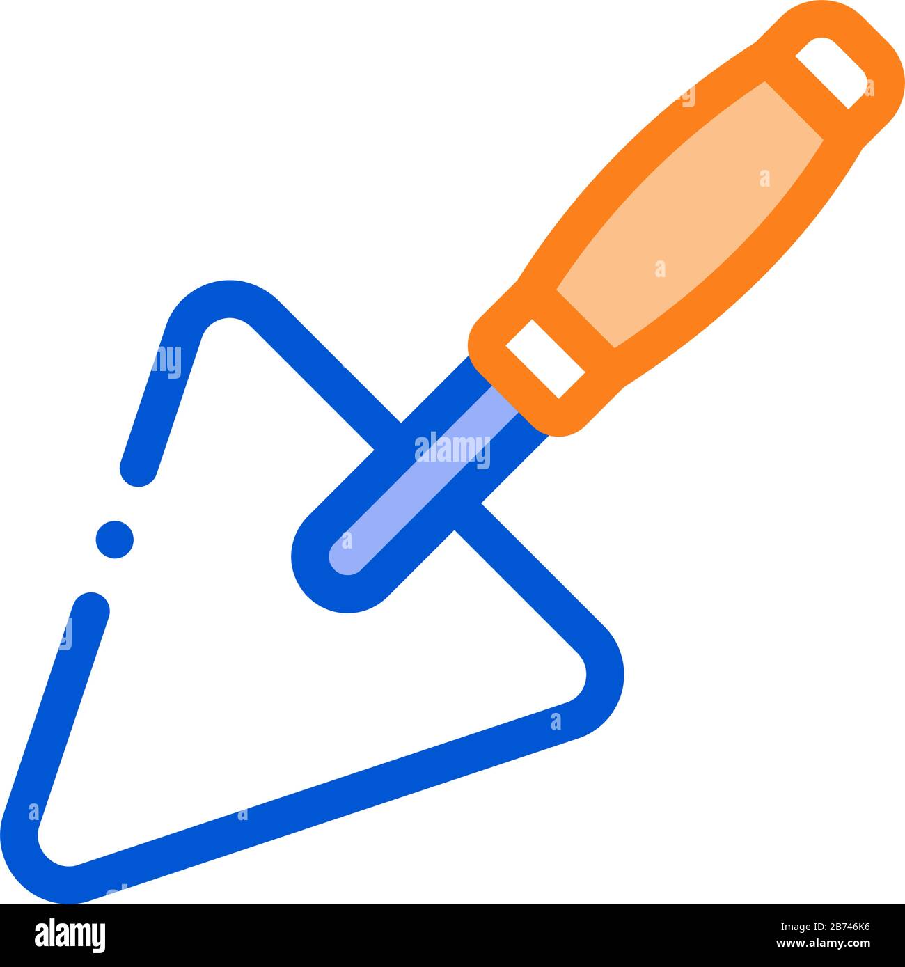 Plastering Trowel Icon Vector Outline Illustration Stock Vector Image ...