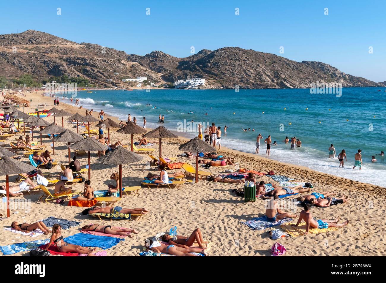 Mylopotas Beach Ios Island Greek Islands Greece Stock Photo - Alamy