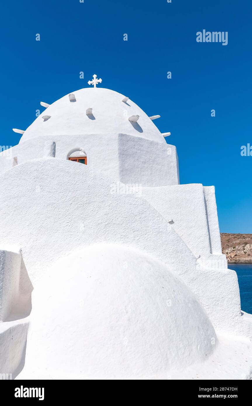 White church at Yialos Ios Island Greek Islands Greece Stock Photo - Alamy