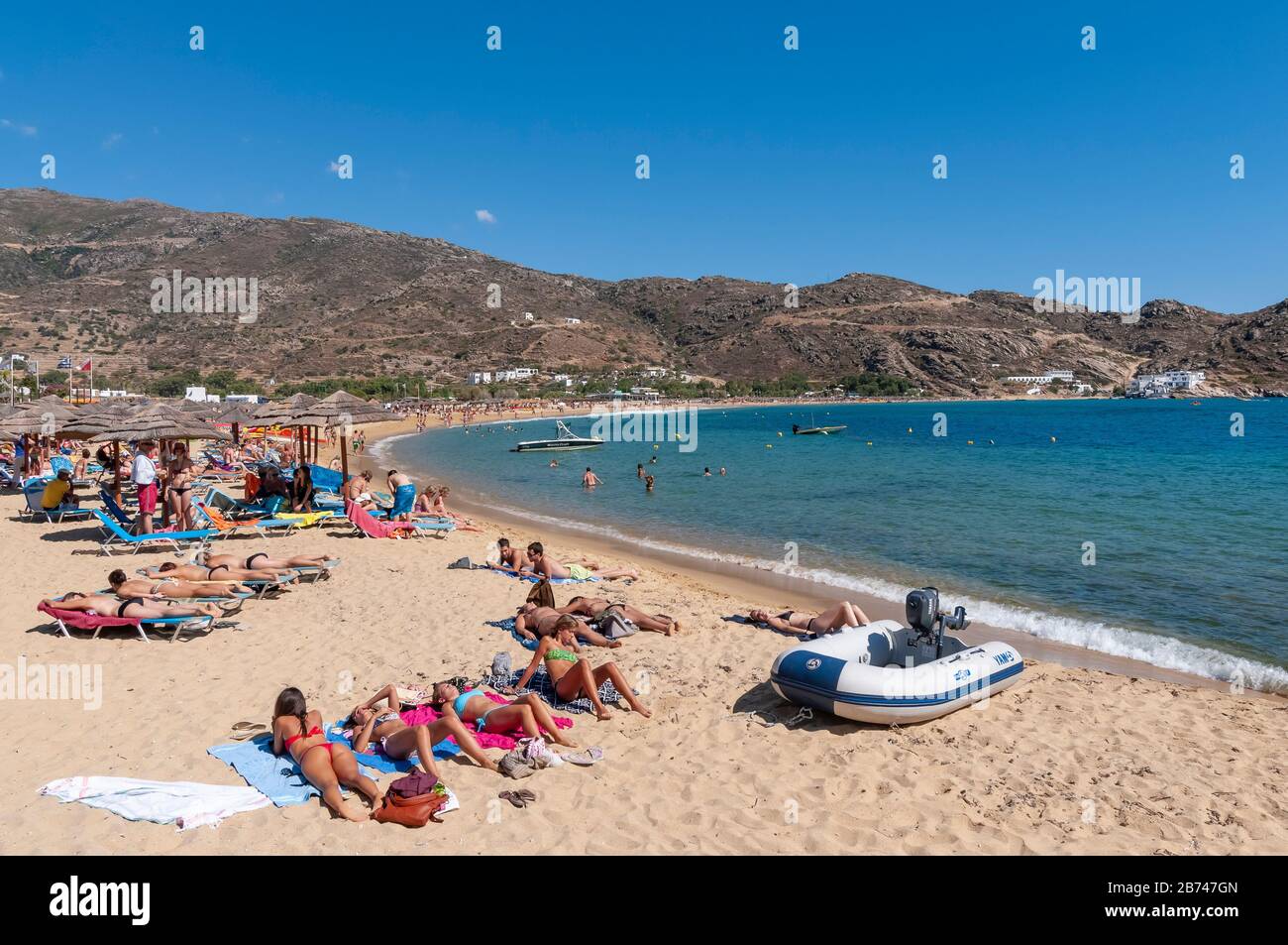 Mylopotas Beach Ios Island Greek Islands Greece Stock Photo - Alamy