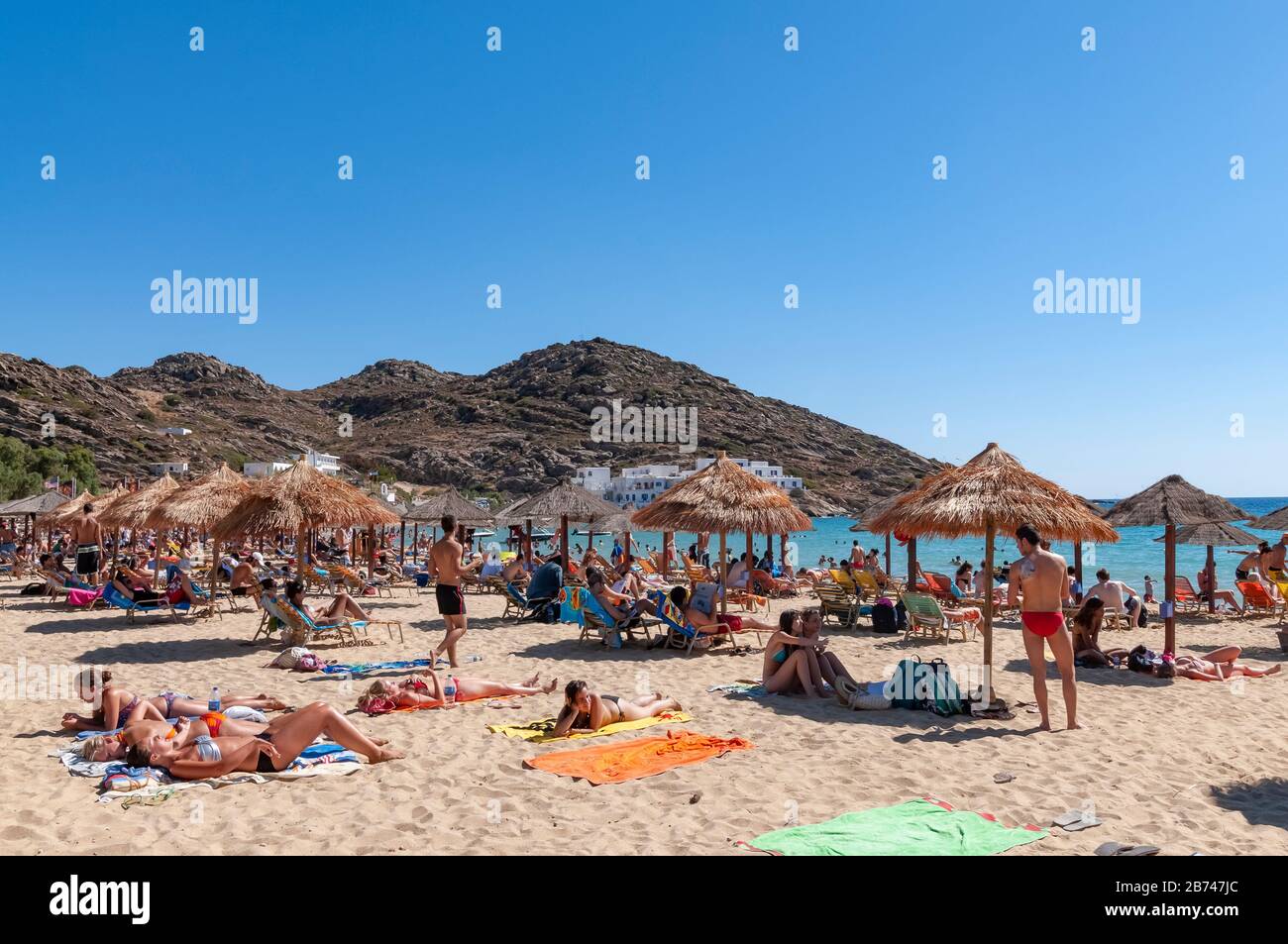 Mylopotas Beach Ios Island Greek Islands Greece Stock Photo - Alamy
