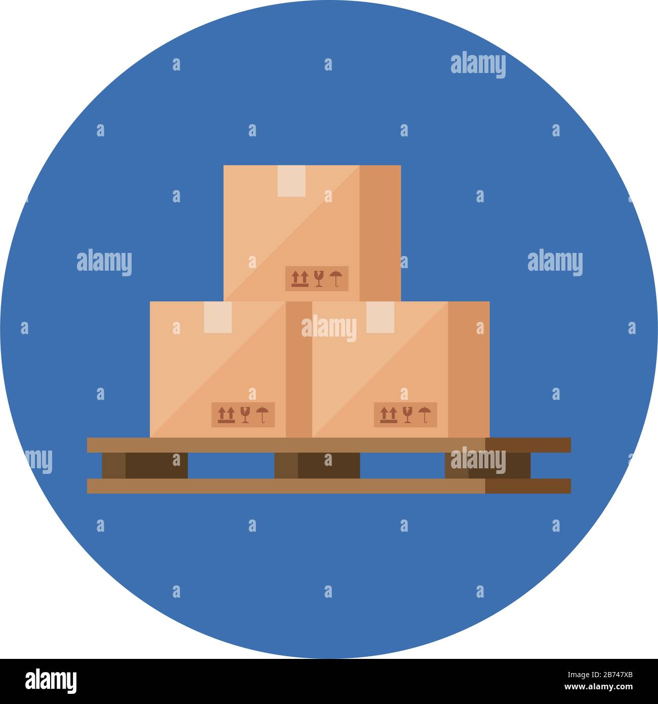 boxes packages cargo in frame circular Stock Vector Image & Art - Alamy