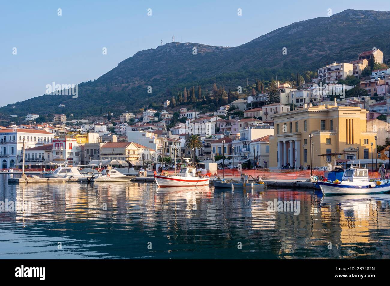 Samos Town harbour in morning light Samos Greece Stock Photo - Alamy