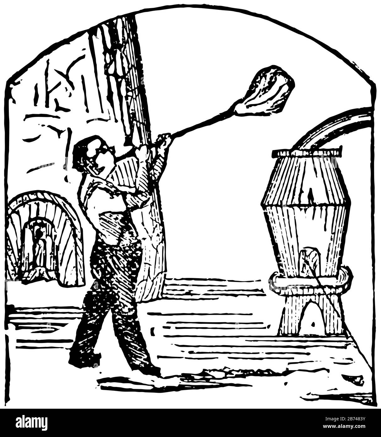 This illustration represents Glass blower which is glass forming ...