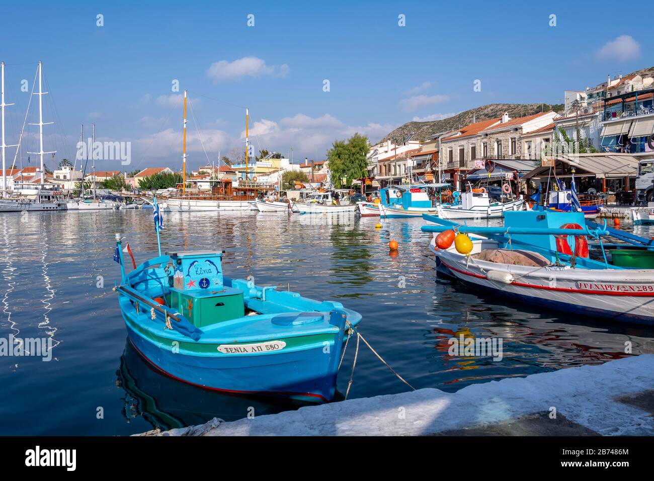 Fishing harbour Pythagorion Samos Greece Stock Photo - Alamy