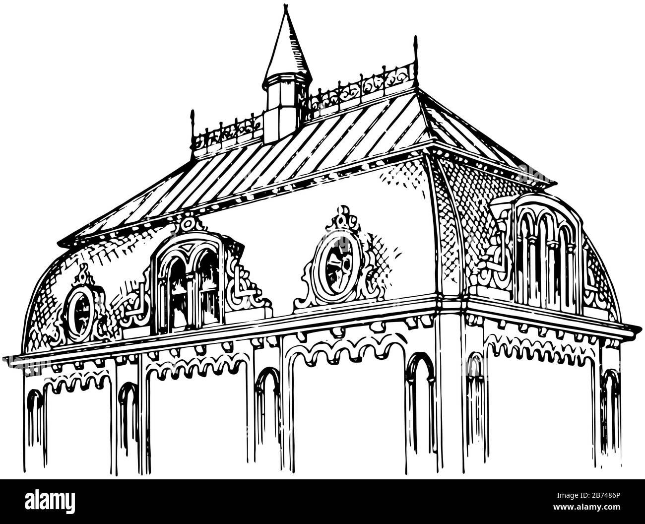 French Roof is almost vertical sides, it have two slopes on each of its ...